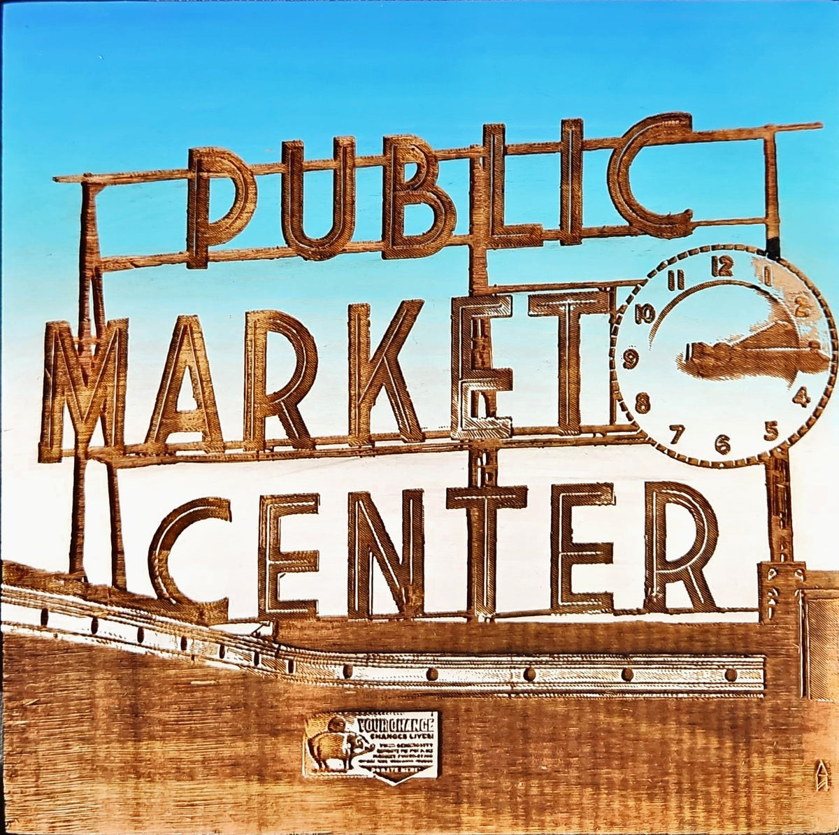 "Market Clock" – Arbor & Hue